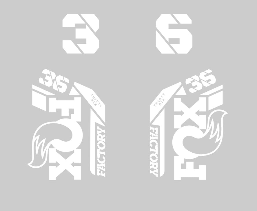 Fox 36 Factory Die Cut Decal Kit - Gloss Finish - Fanatik Bike Co.