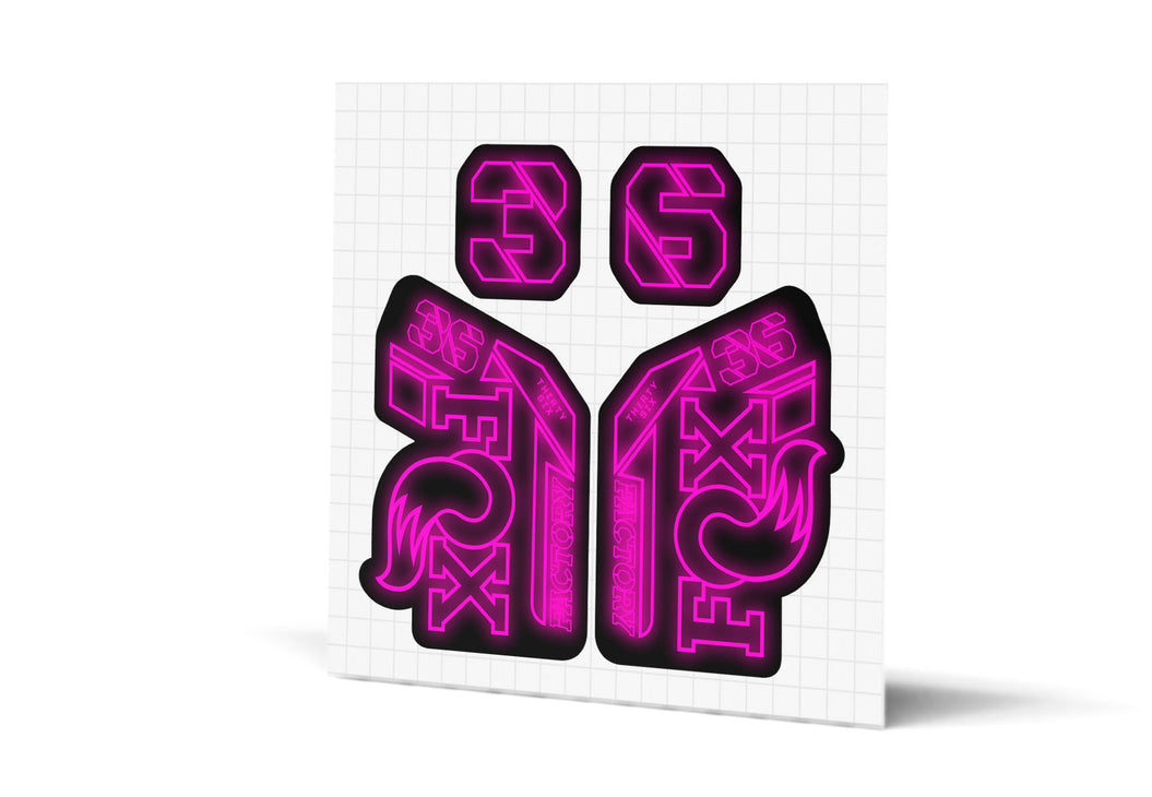 Fox Racing Shox 36 Factory Gloss Decals - Black Lowers - Fanatik Bike Co.