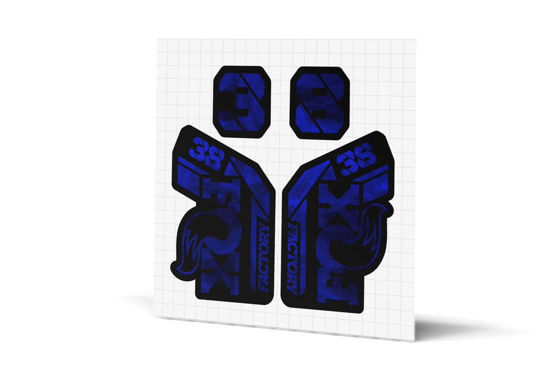 Fox Racing Shox 38 Factory Gloss Decals - Black Lowers - Fanatik Bike Co.